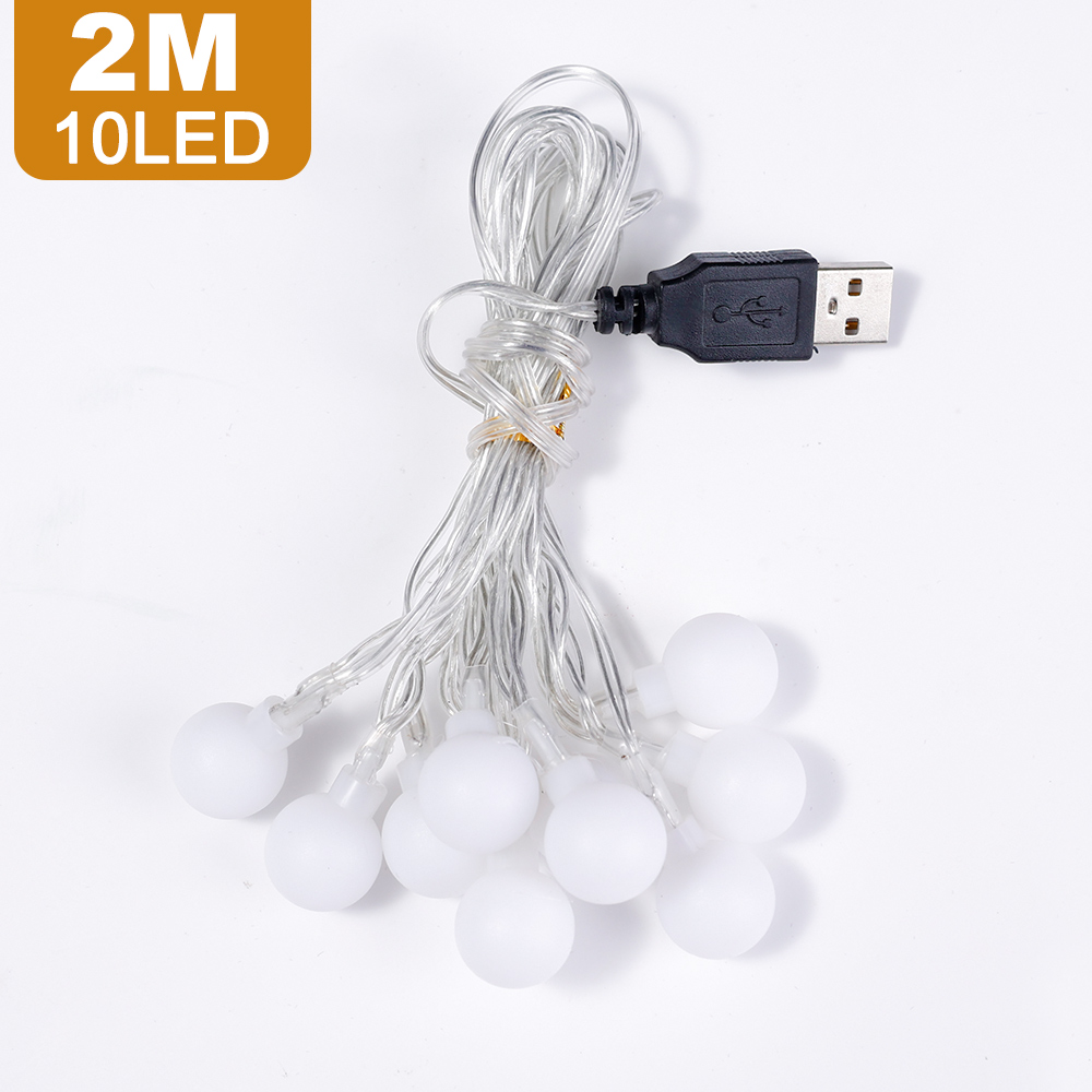 USB LED Ball Garland Lights Fairy String Home Room Holiday Wedding ...