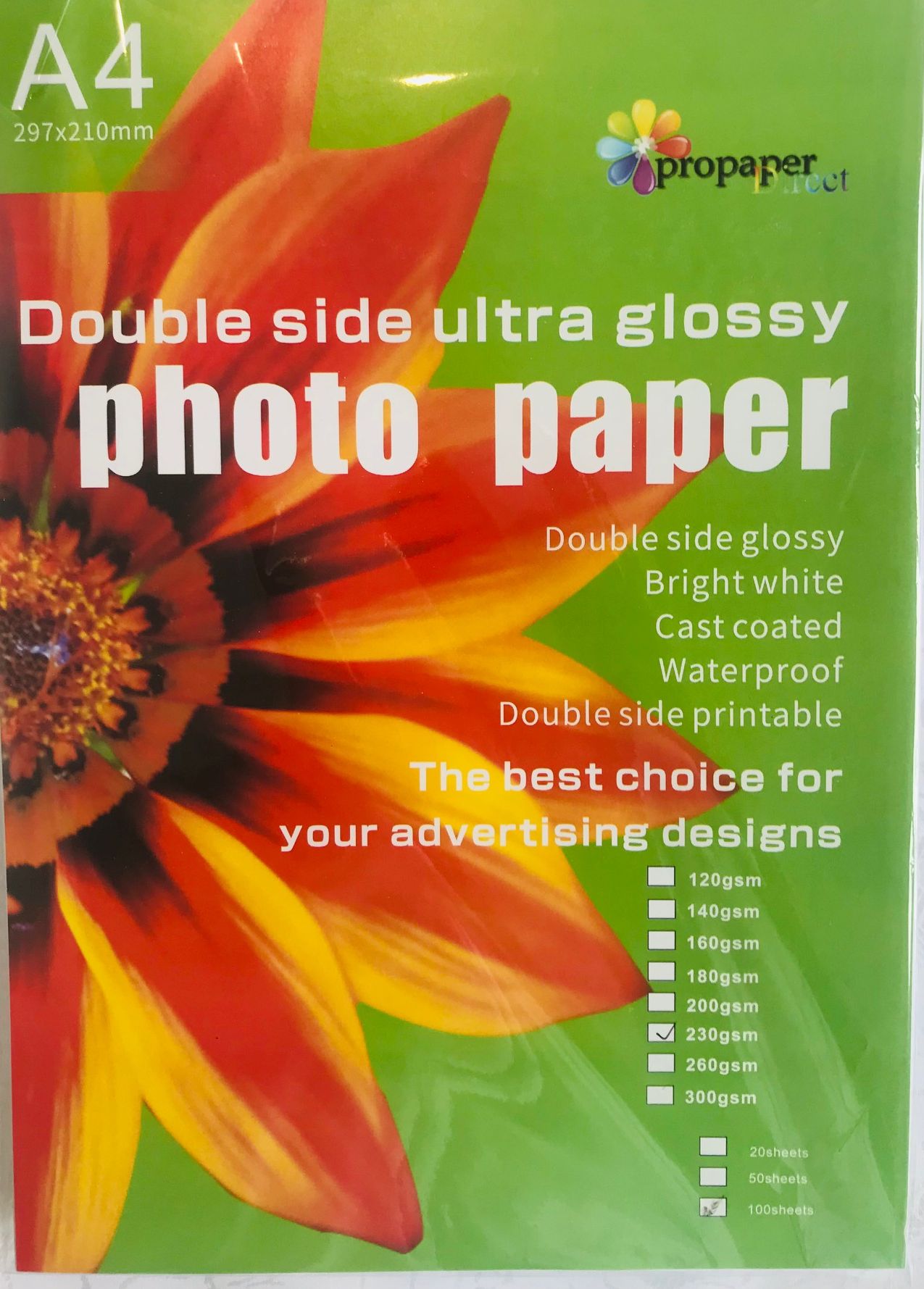 Photo Paper 230 GSM double side glossy A4 Size 100 Sheets | Daraz.lk