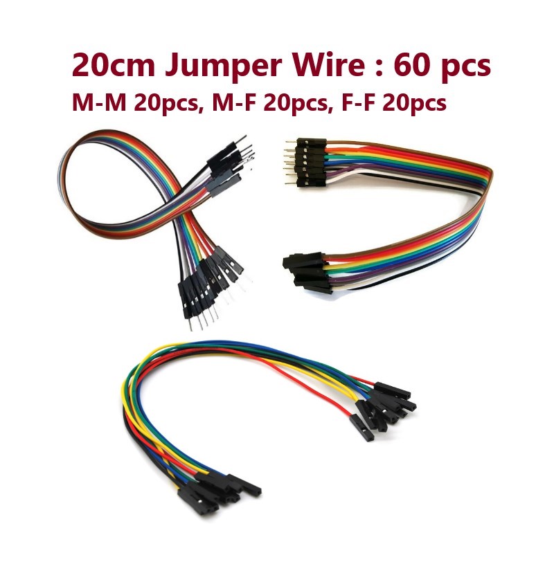 20cm Jumper Wire 60pcs Set for Arduino Projects | Daraz.lk