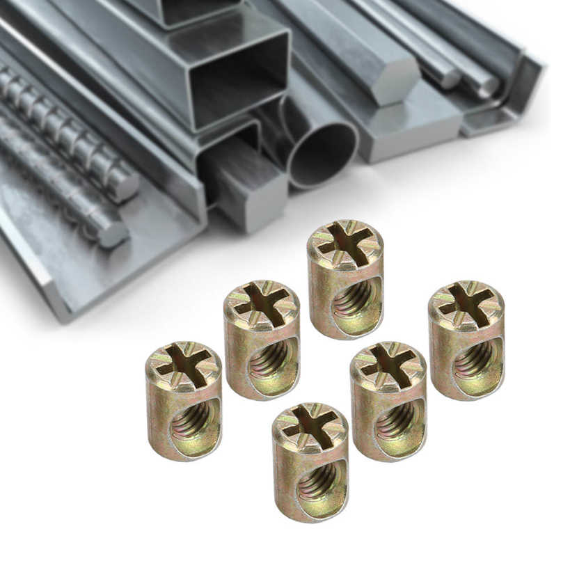 30x M6 Furniture Barrel Nut Dowel Cabinet Connectors Cot Embedded ...