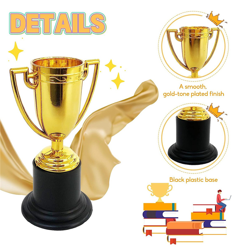 24 Pack Mini Trophy for Kids Awards Plastic Gold Award Trophy Cups for ...