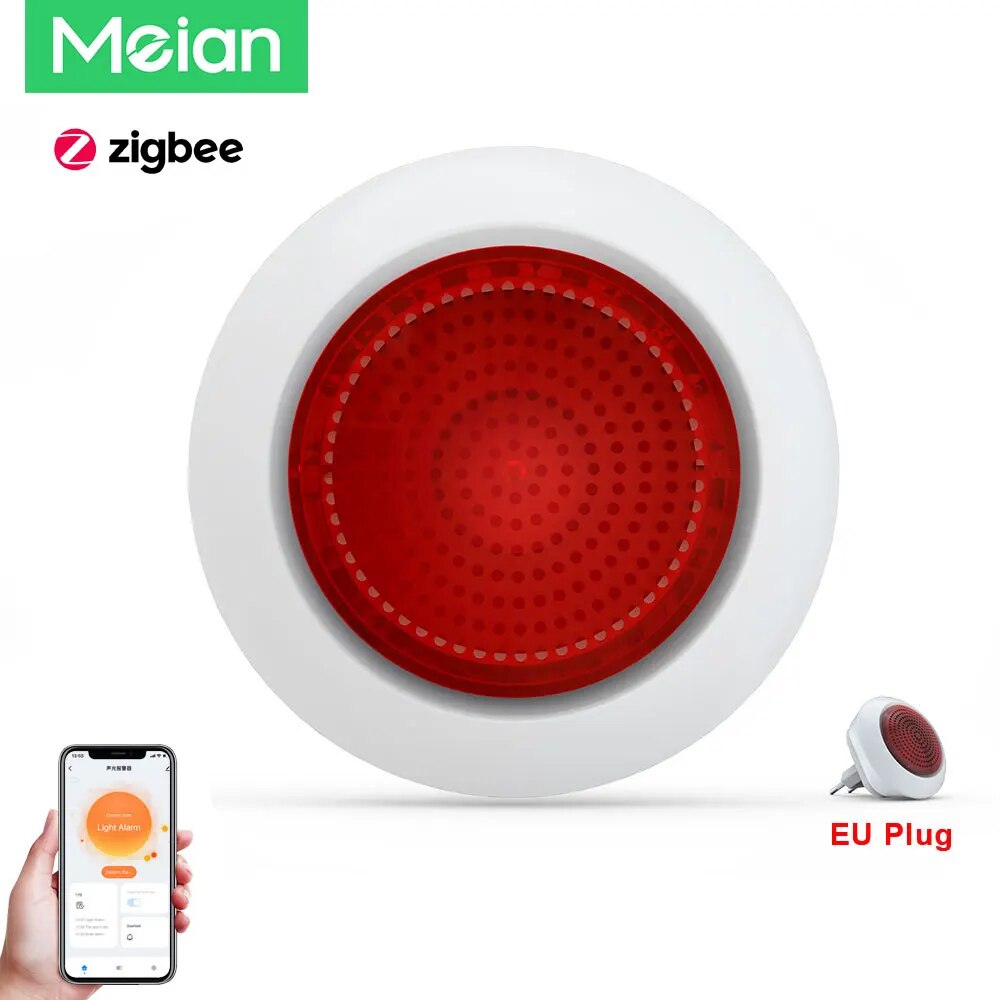Meian Flash Sound Siren Alarm Tuya Zigbee 110V 220V Sirena Alarma 100dB ...