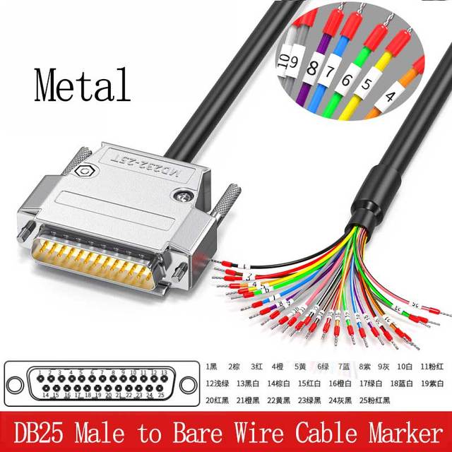 Db9 Connector Rs232 Serial Cable 9 Male 15 25 Female To Bare Wire With ...