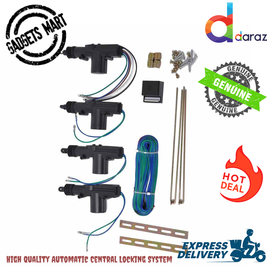 4Pcs 12V Universal Car Door Power Central Lock Motor Kit With 2 Wire ...