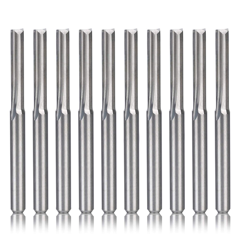 10Pcs 2 Flute Cnc Bits 3.175Mm Straight Slot Tungsten Steel Milling ter ...