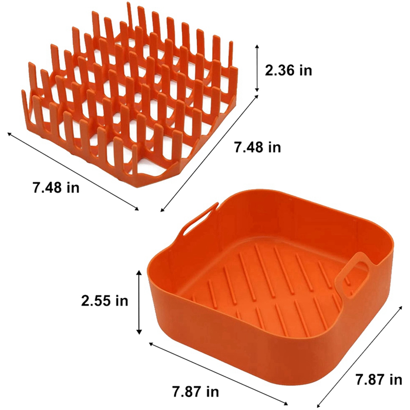 Silicone Bacon Cooker Rack Tray and Grease for Oven Air Fryer Cooking ...