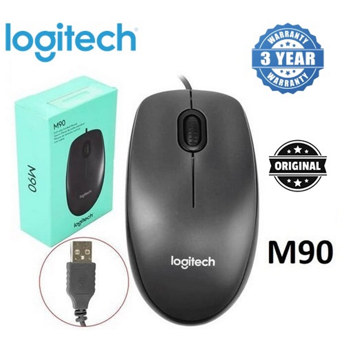 Logitech M90 USB Mouse - 3 Years Warranty | Daraz.lk
