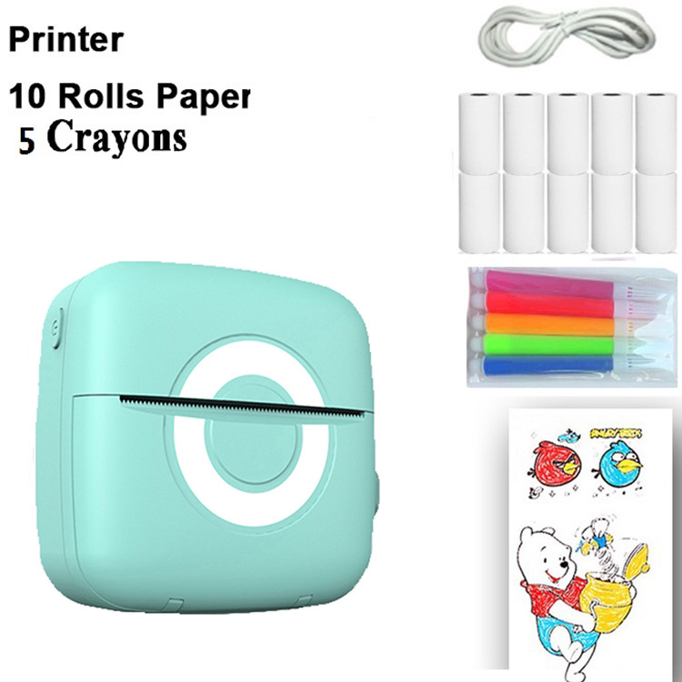 Small Portable Wire-le-ss Thermal Photo Printer Pocket Student Mini ...