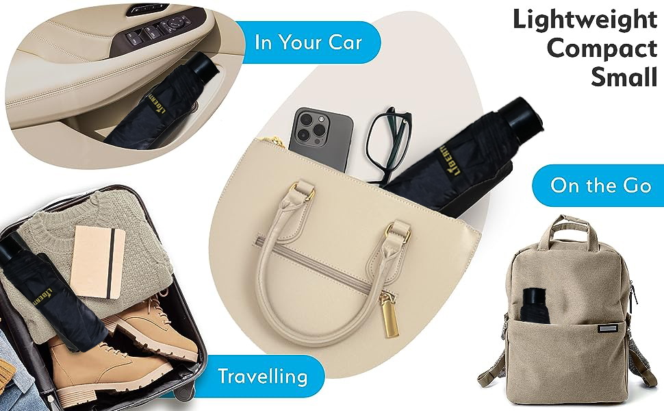 3 Fold Ultra-Flex Tech Pocket Small Umbrella Rain Waterproof Compact ...