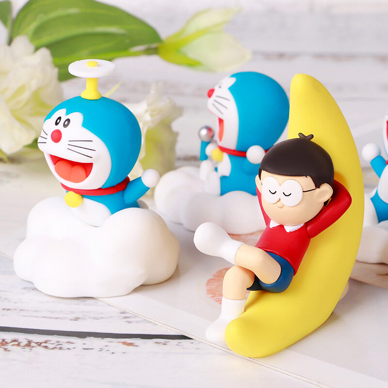 Kawaii Doraemon PVC Nobita Nobi Action Figure Night tour starry sky ...