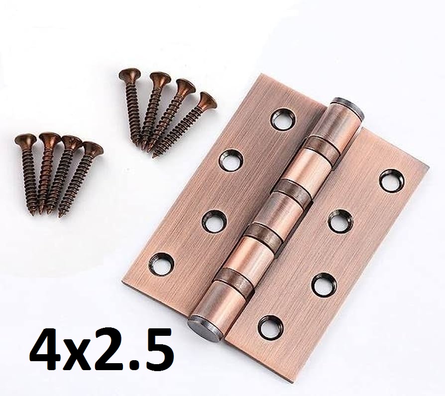 2 Pack Door/ Window Heavy Duty Steel Door Hinges Inches Solid Ball Bearing Hinges with 3.0mm ...