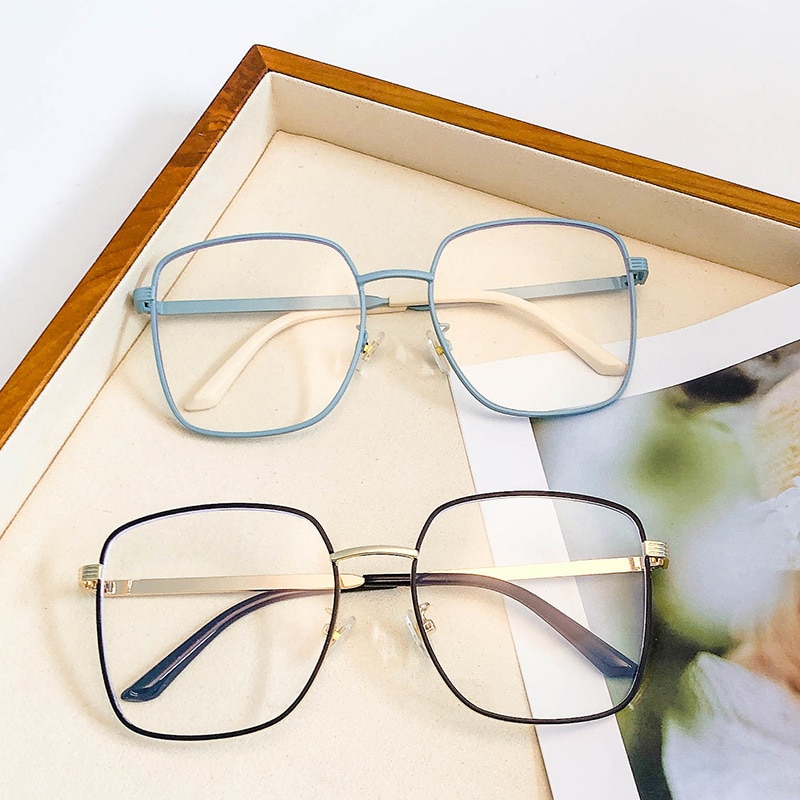 RBROVO 2023 Square Oversized Glasses Frame Women Anti-blue Light ...