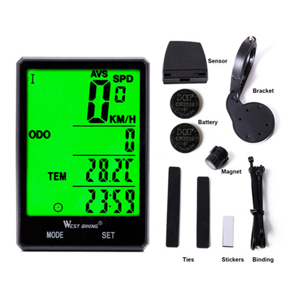 Mountain Road Bicycle Code Meter Large Screen English Waterproof ...
