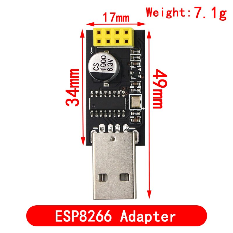 Esp01 Programmer Adapter Uart Gpio0 Esp 01 Adaptater Esp8266 Ch340g Usb