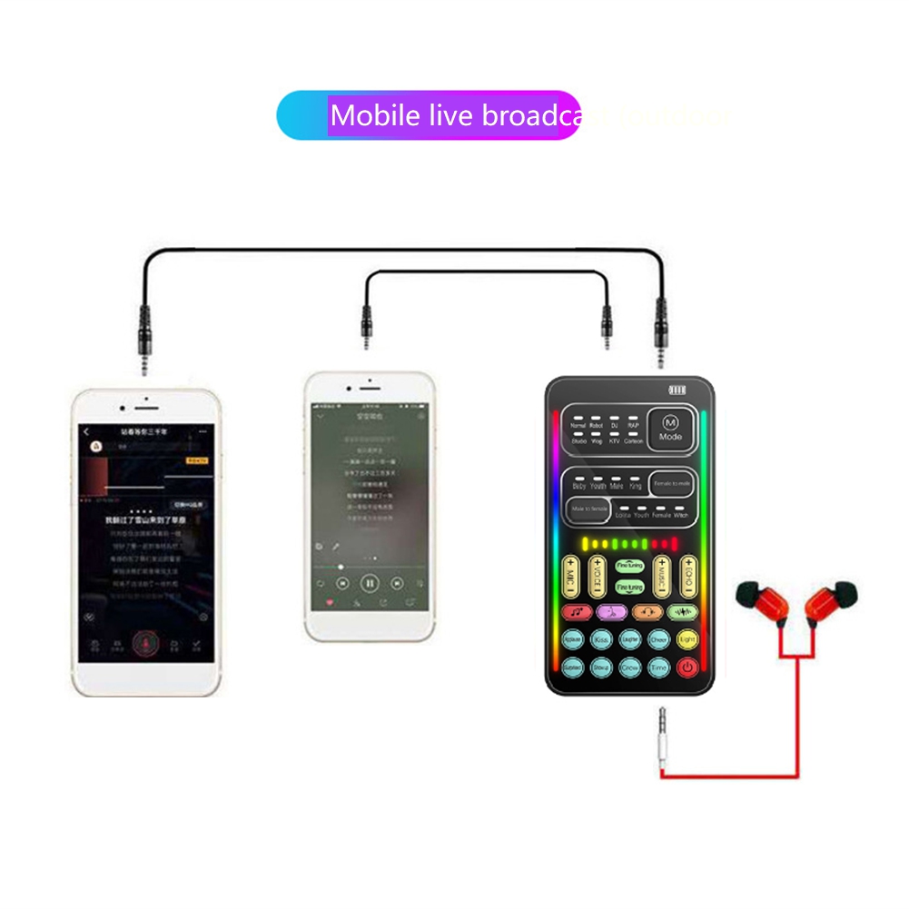 Live Sound Card Multiple Sound Effects with Mic for Live Streaming ...