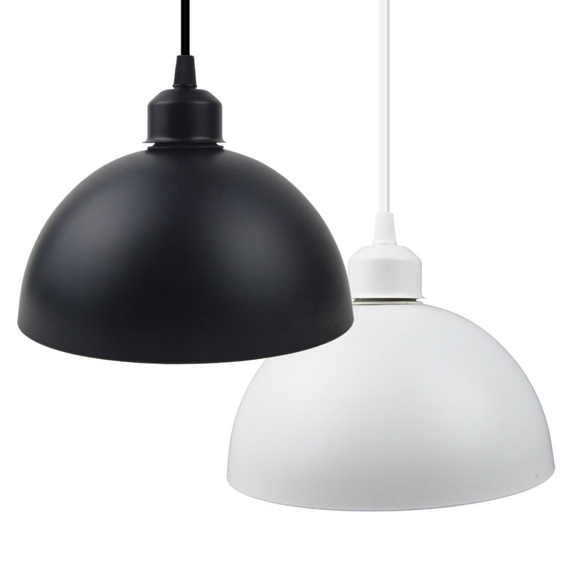 1.5M Cable Black Ceiling Lighting With Metal Lamp Shade 200mm ...