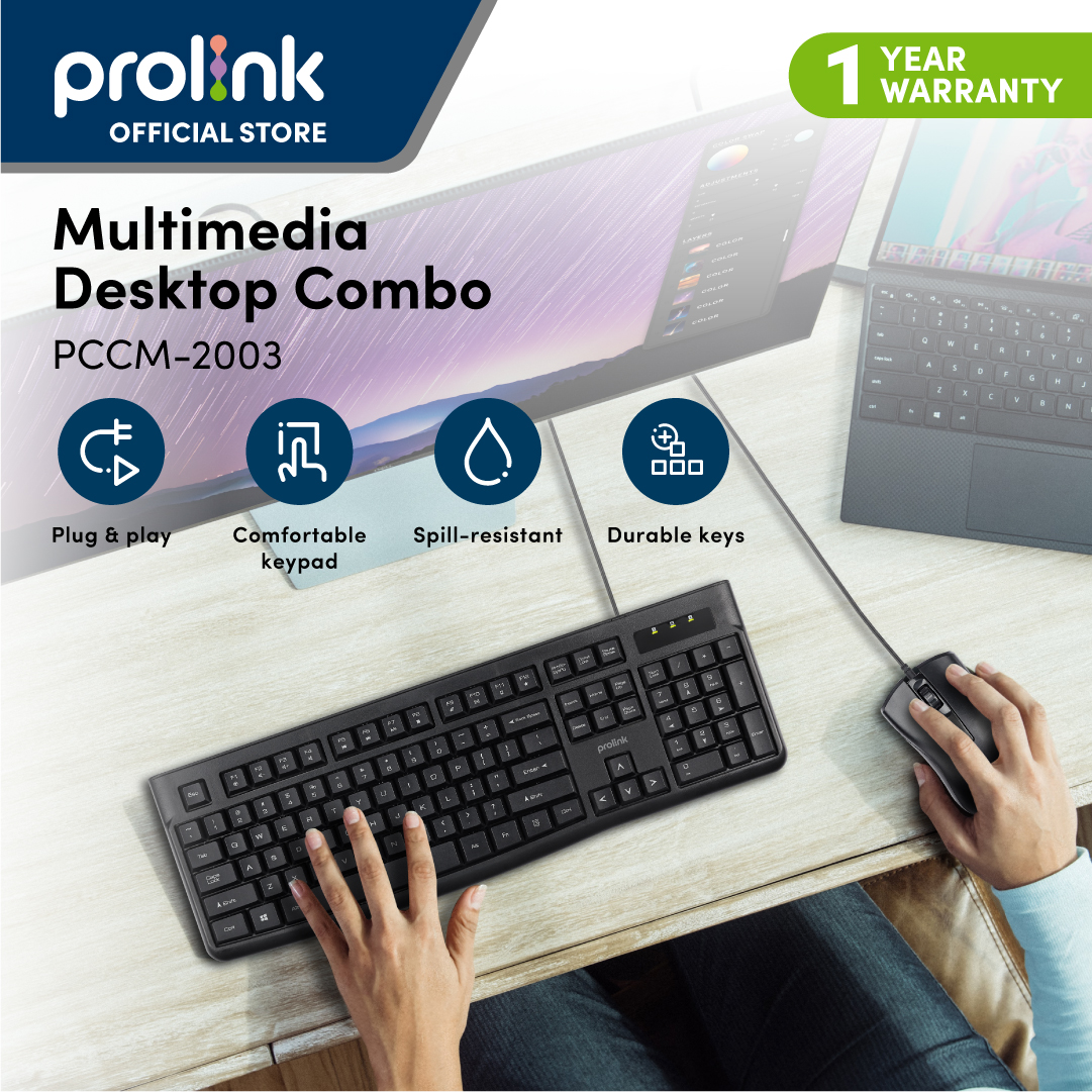 PROLiNK PCCM-2003 Multimedia Desktop Combo keyboard | Daraz.lk