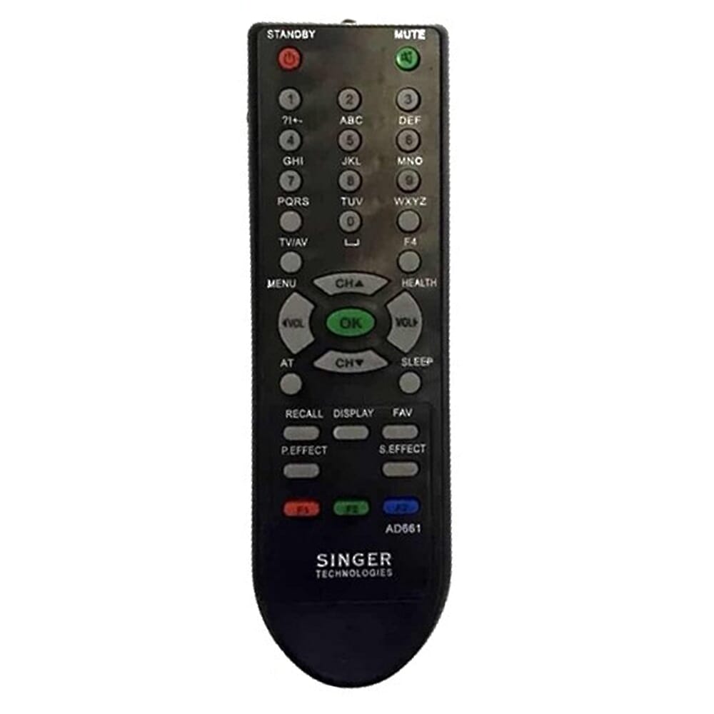 Singer Old CRT TV Remote Controller -AD661 & Free Batteries | Daraz.lk