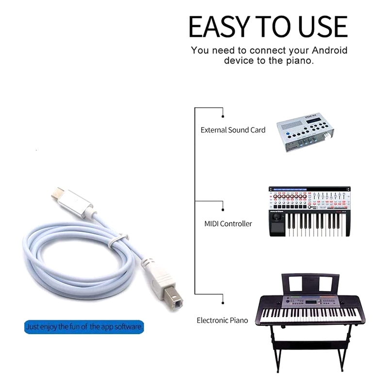 USB Type B Midi Cable To Type C Connector, Adapter Cable, Piano Audio ...