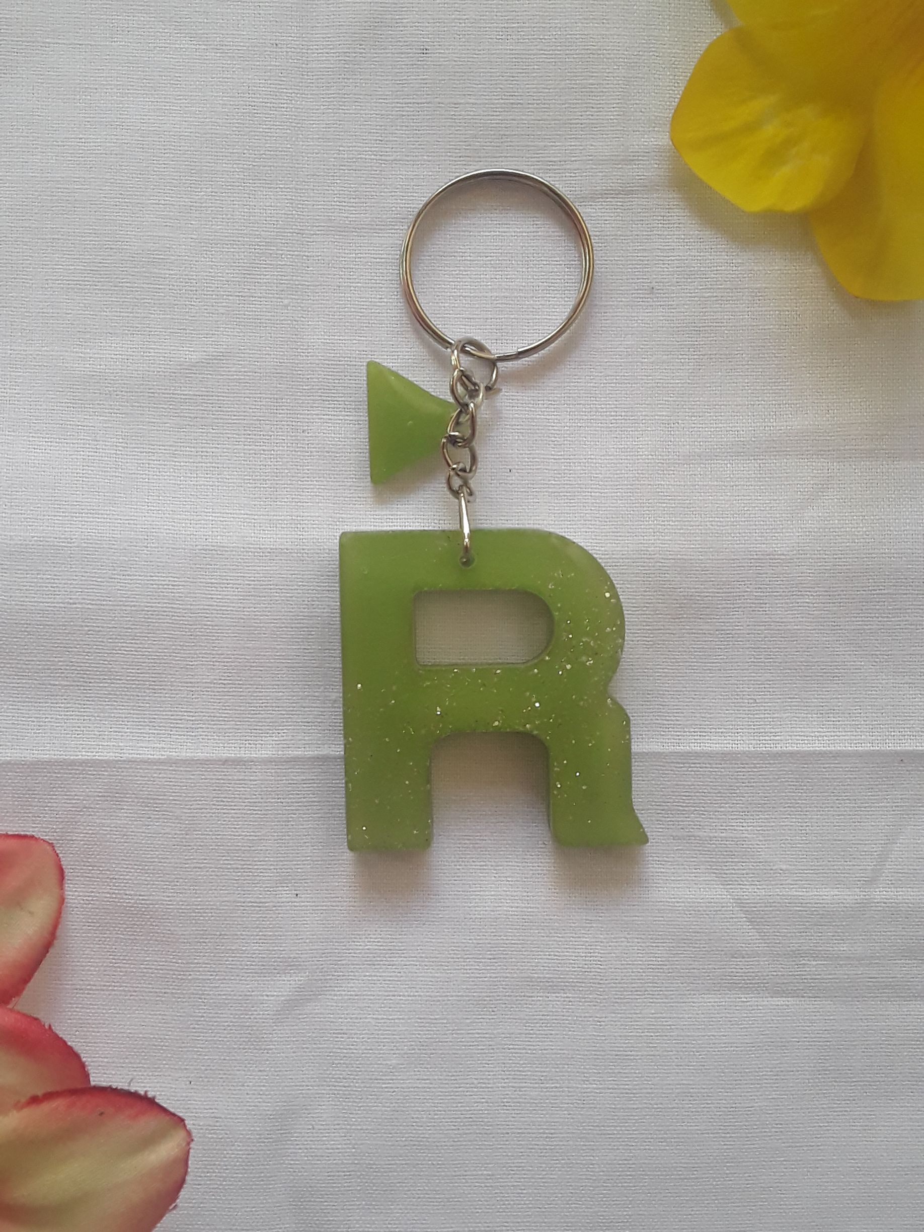 Epoxy Resin Key Tags- Crystal clear epoxy resin - Silver and Green ...