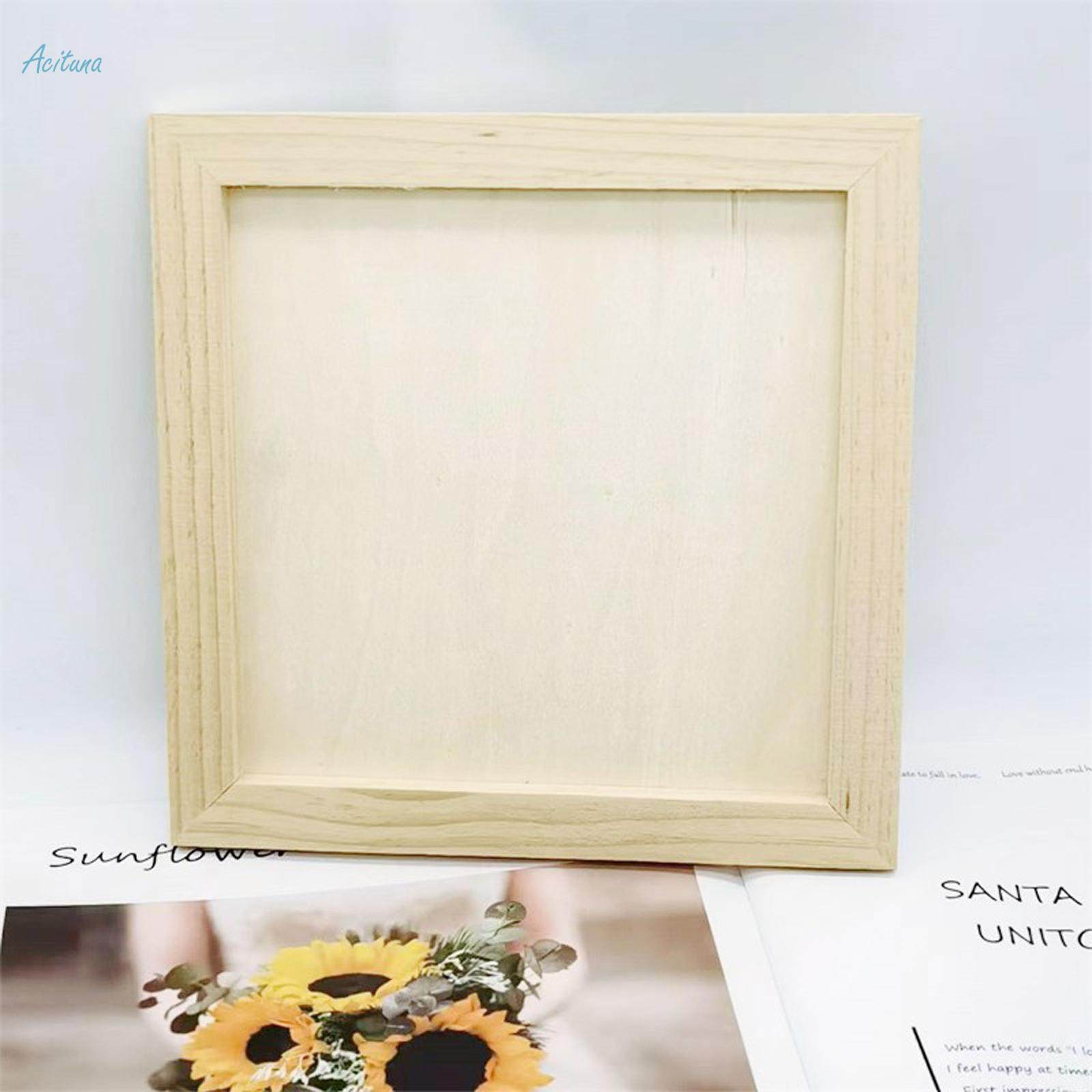 Wooden DIY Blank Photo Frame Dried Flowers Frames Solid Wooden Photo ...