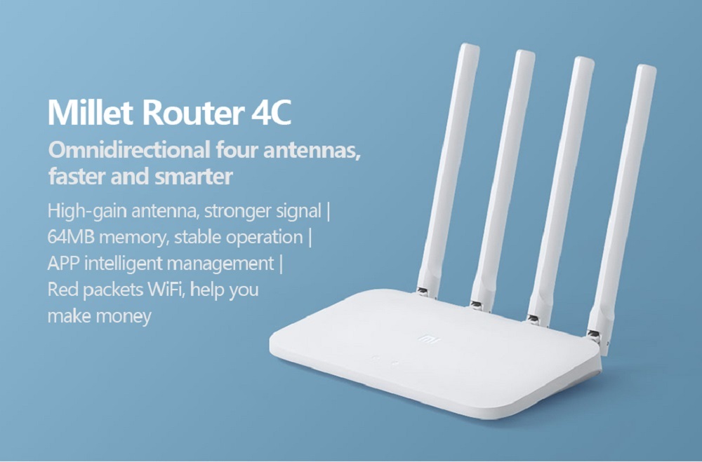 Mi Smart Router 4C, 300 Mbps with 4 high-Performance Antenna & App ...