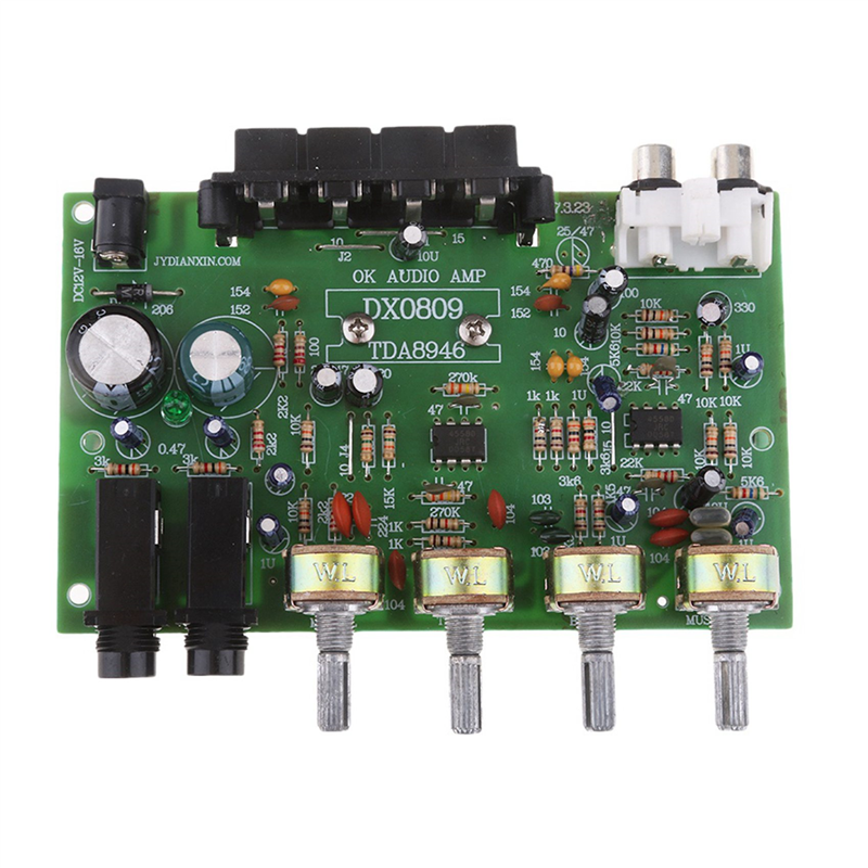 2X DX0809 Two-Channel Power Amplifier Board 60W Hi-Fi Stereo Audio ...