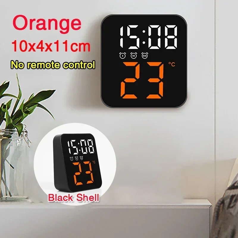 wall clock LED Large Digital Wall Clock Remote Control Temperature Date ...