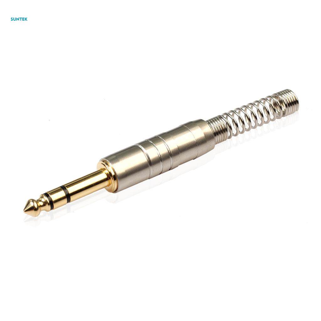 5x 6.35mm 1/4" Male Jack Stereo Audio Plug Gold Plated Soldering ...