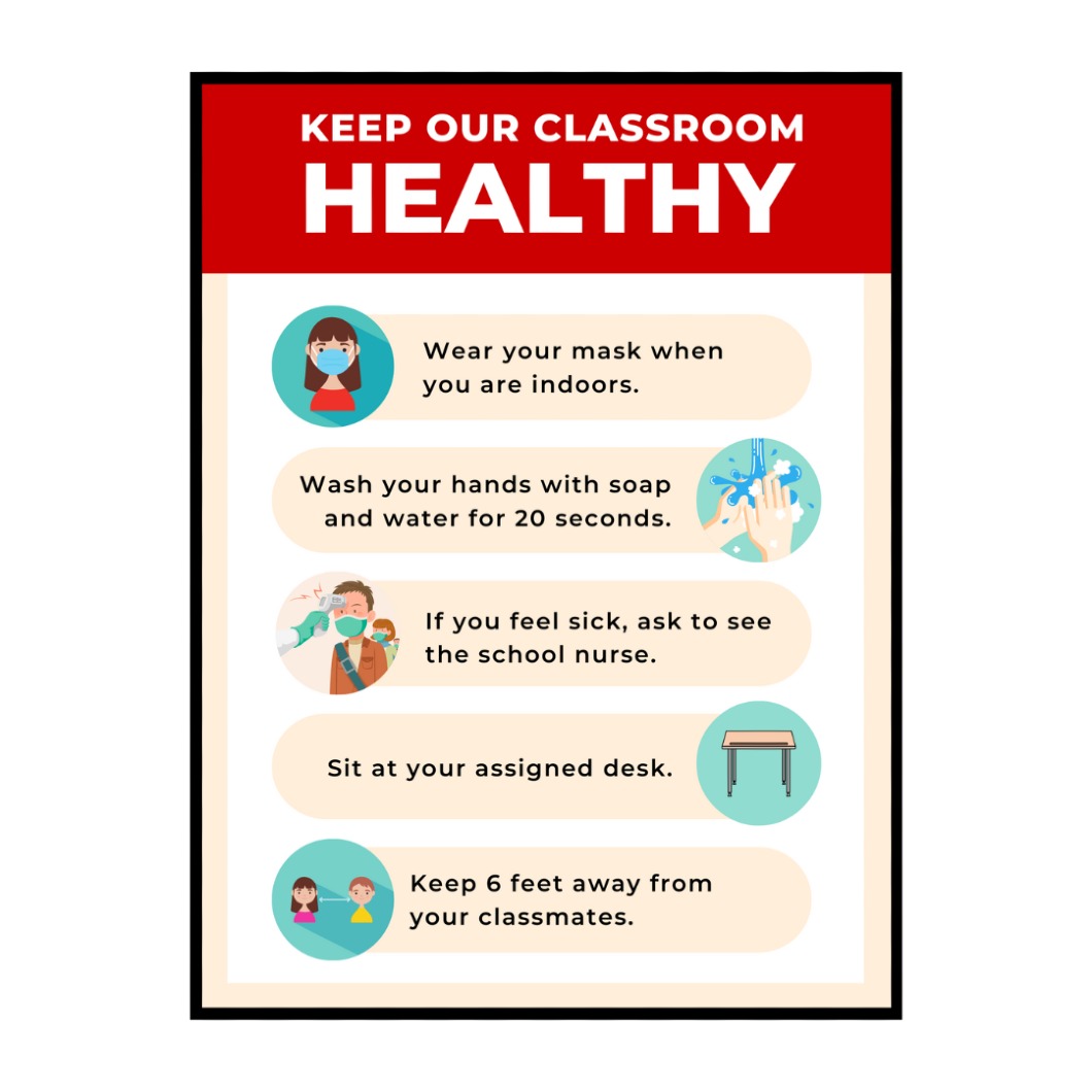 keep our classroom healthy - 15cm x 21 cm | Daraz.lk