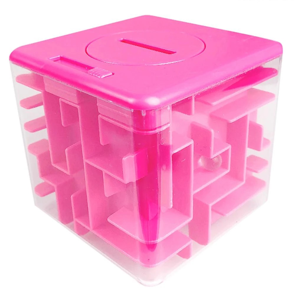 【DATA FROG Global MALL】8cm 3D Maze Cube Piggy bank Magic Square Puzzle ...