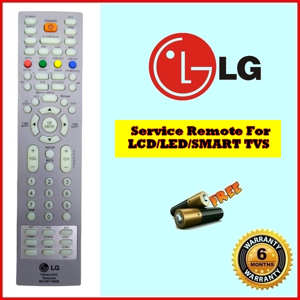 LG Service Remote Controller For LCD/LED/SMART TV & Free Batteries ...