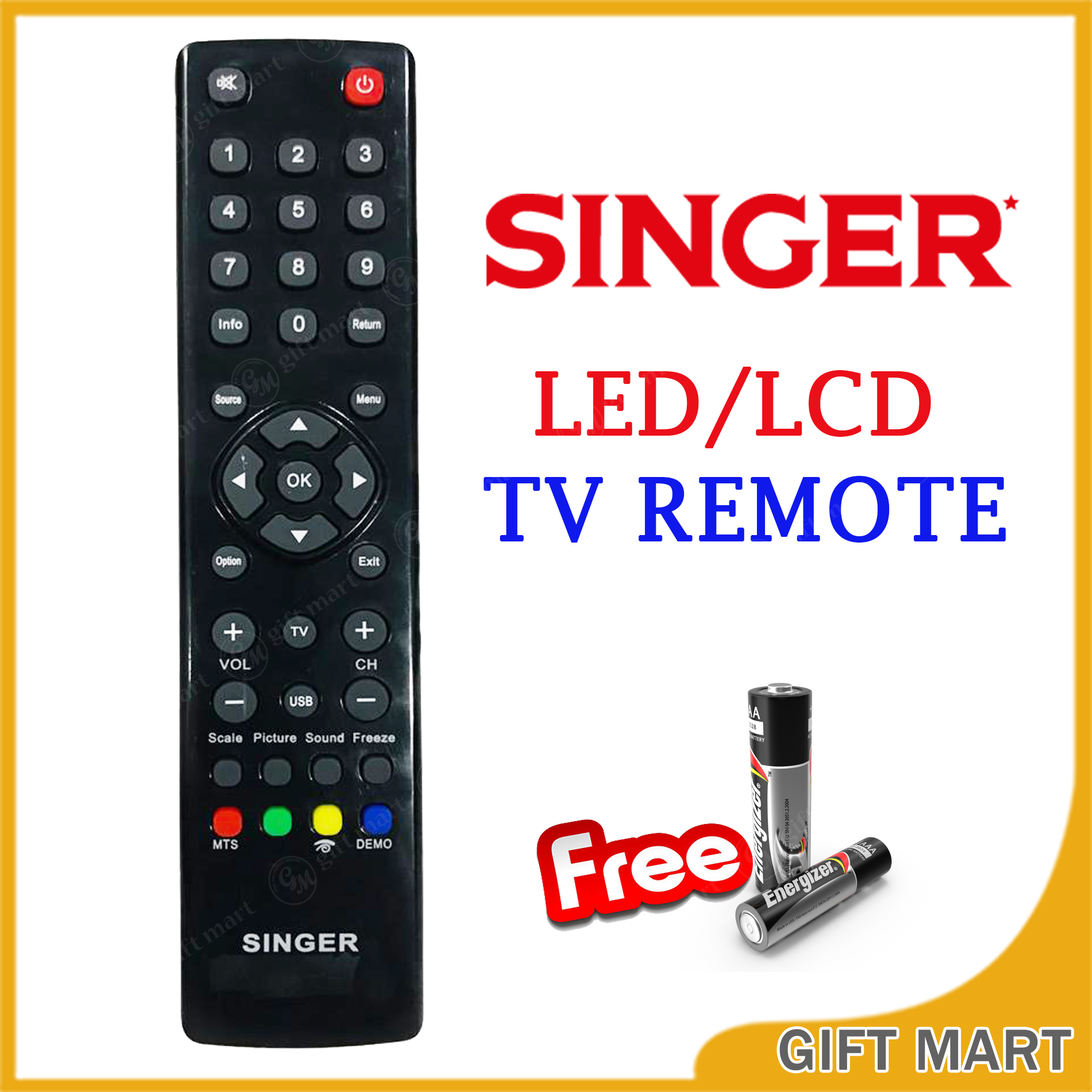 Singer LED TV Remote Controller & Free Batteries | Daraz.lk