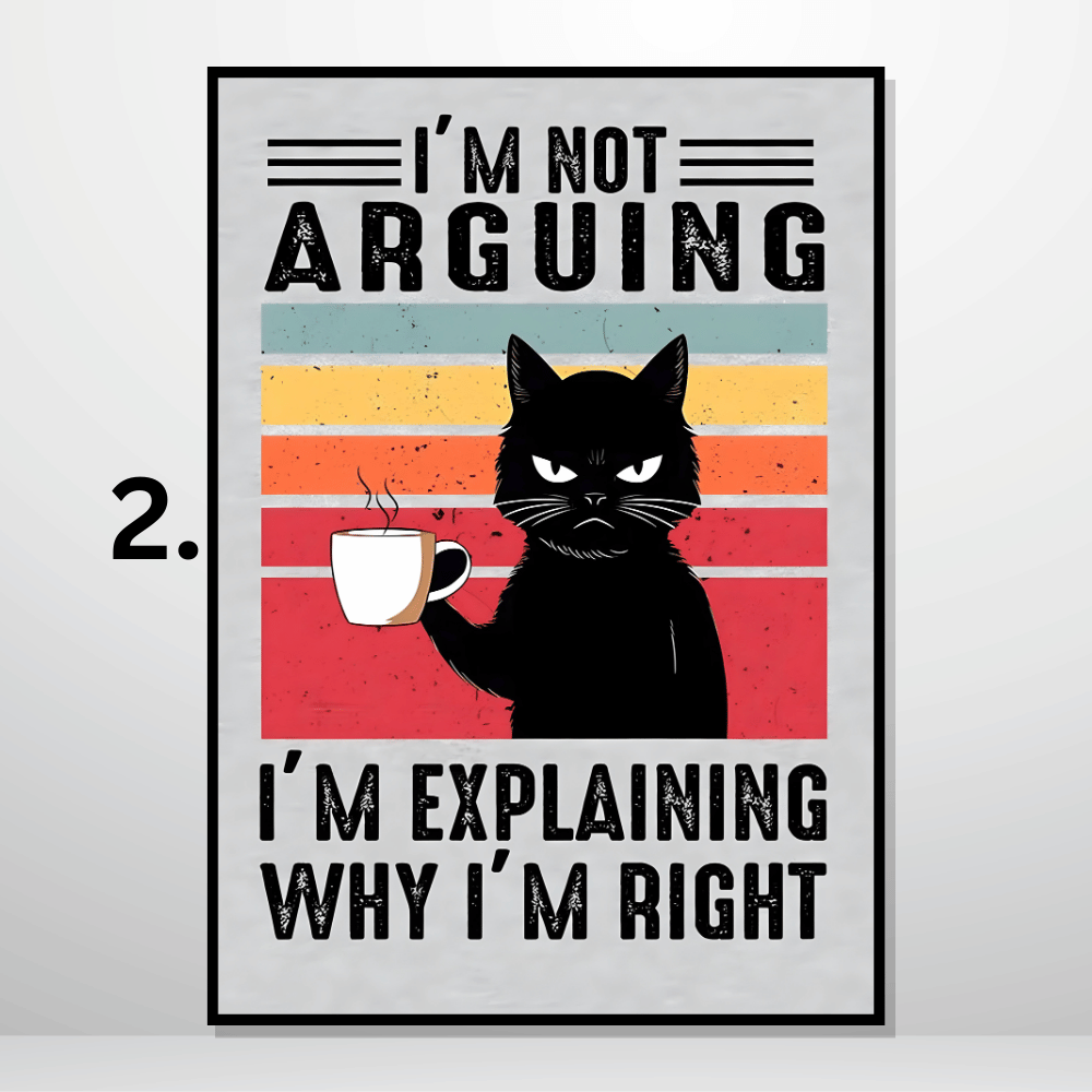 A3/A4 Size Framed wall posters Cute Funny Cat retro vintage style wall ...