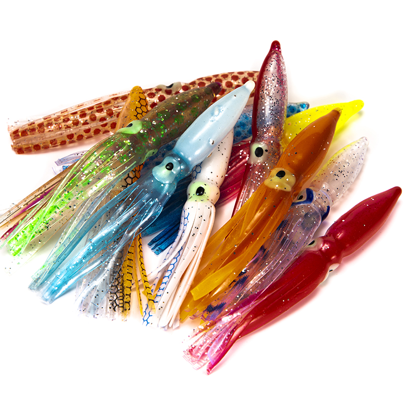 【Hot selling items 】Random 10Pcs 8cm Soft Lure Squid Artificial Bait ...
