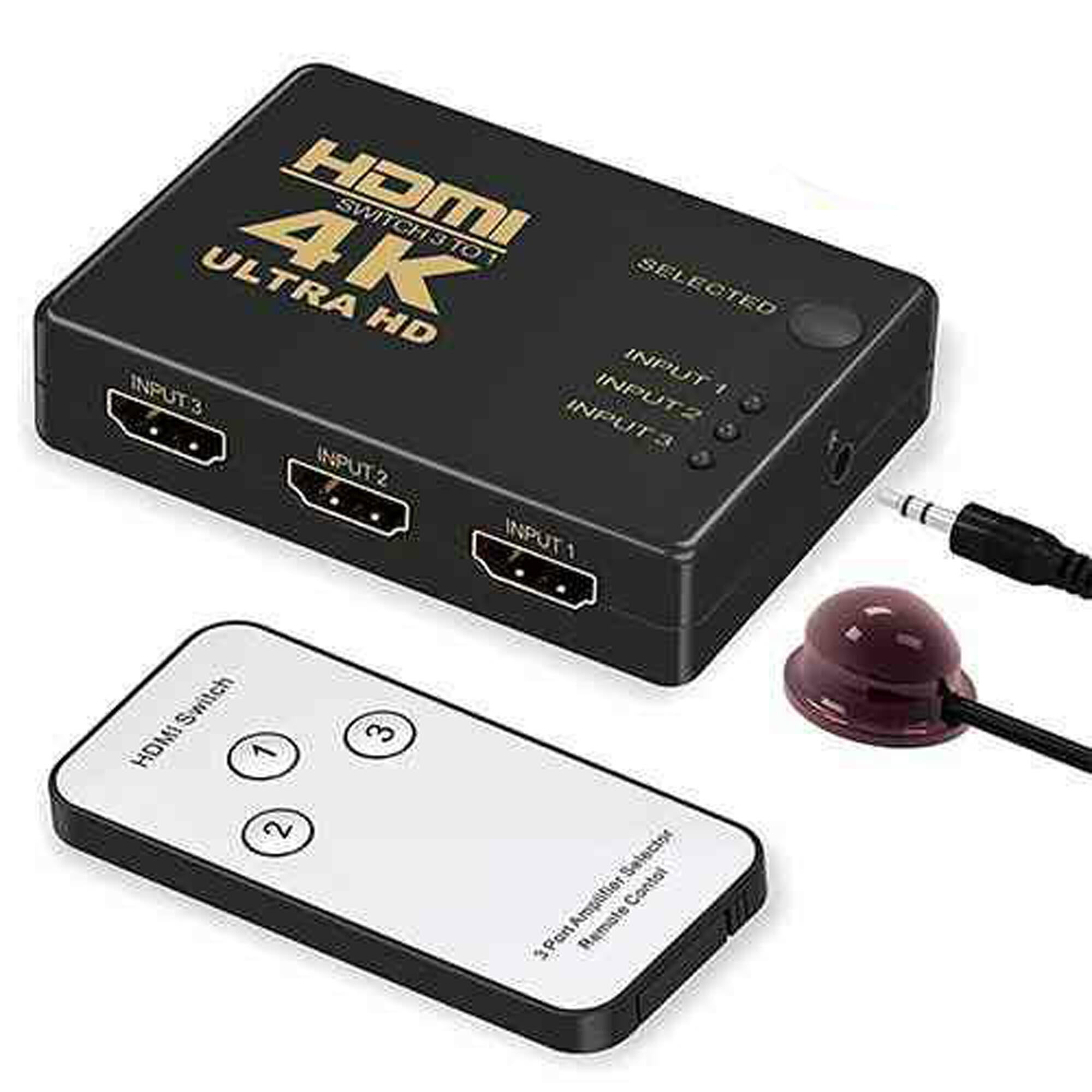 4K Ultra HD HDMI Switch Splitter 3 Ports with Remote Control UHD 2K 4K ...