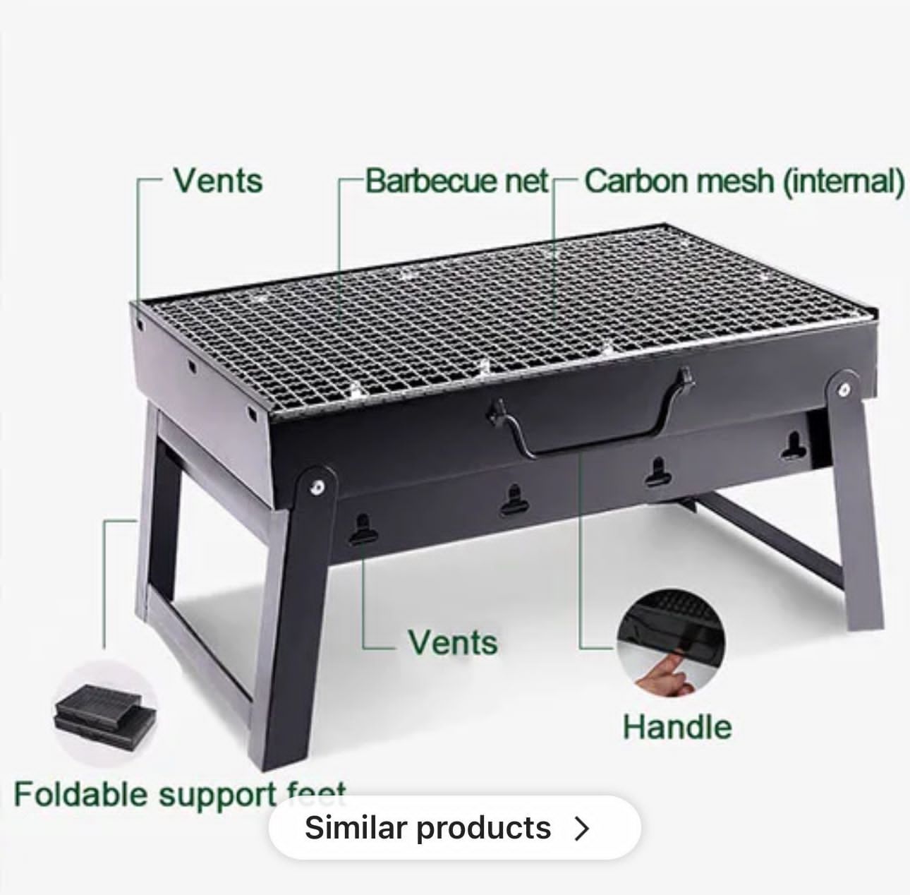 Buy Portable BBQ Stand - Imported, 40x35x20cm