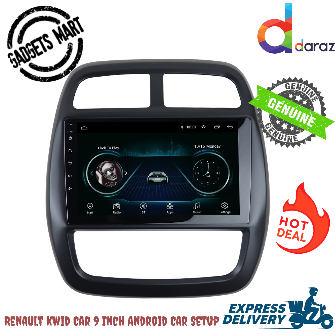 Renault Kwid Car 9 Inch Size Android Player Set With Panel IPS Touch ...