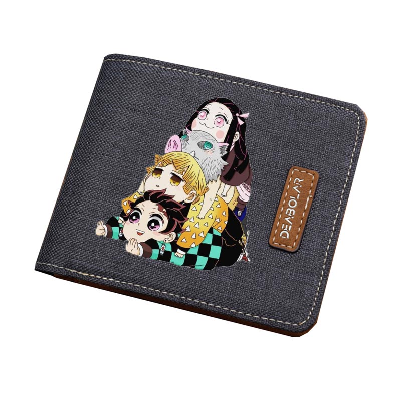 Anime Demon Slayer Cartoon Wallet Women Men Canvas Wallet Teenagers ...