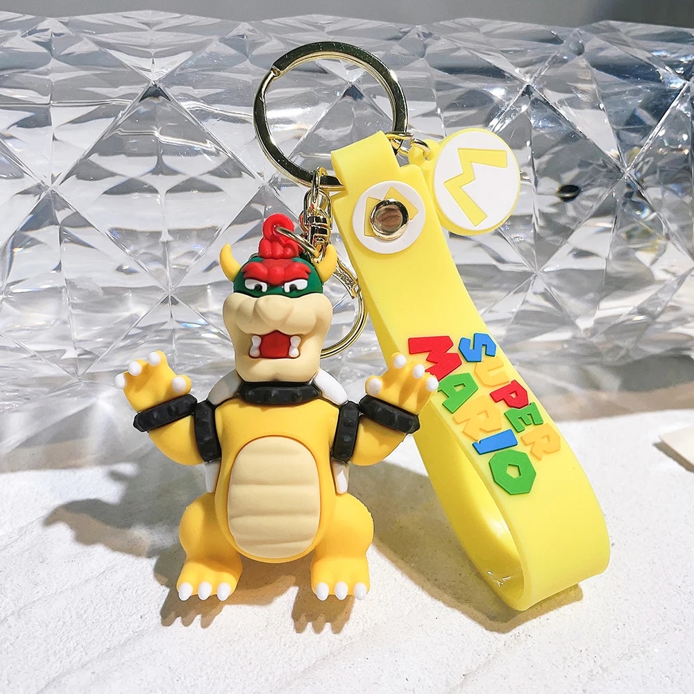 【hot】 Super Mario Series Keychain Mario Bros Luigi Toad Yoshi Bowser ...