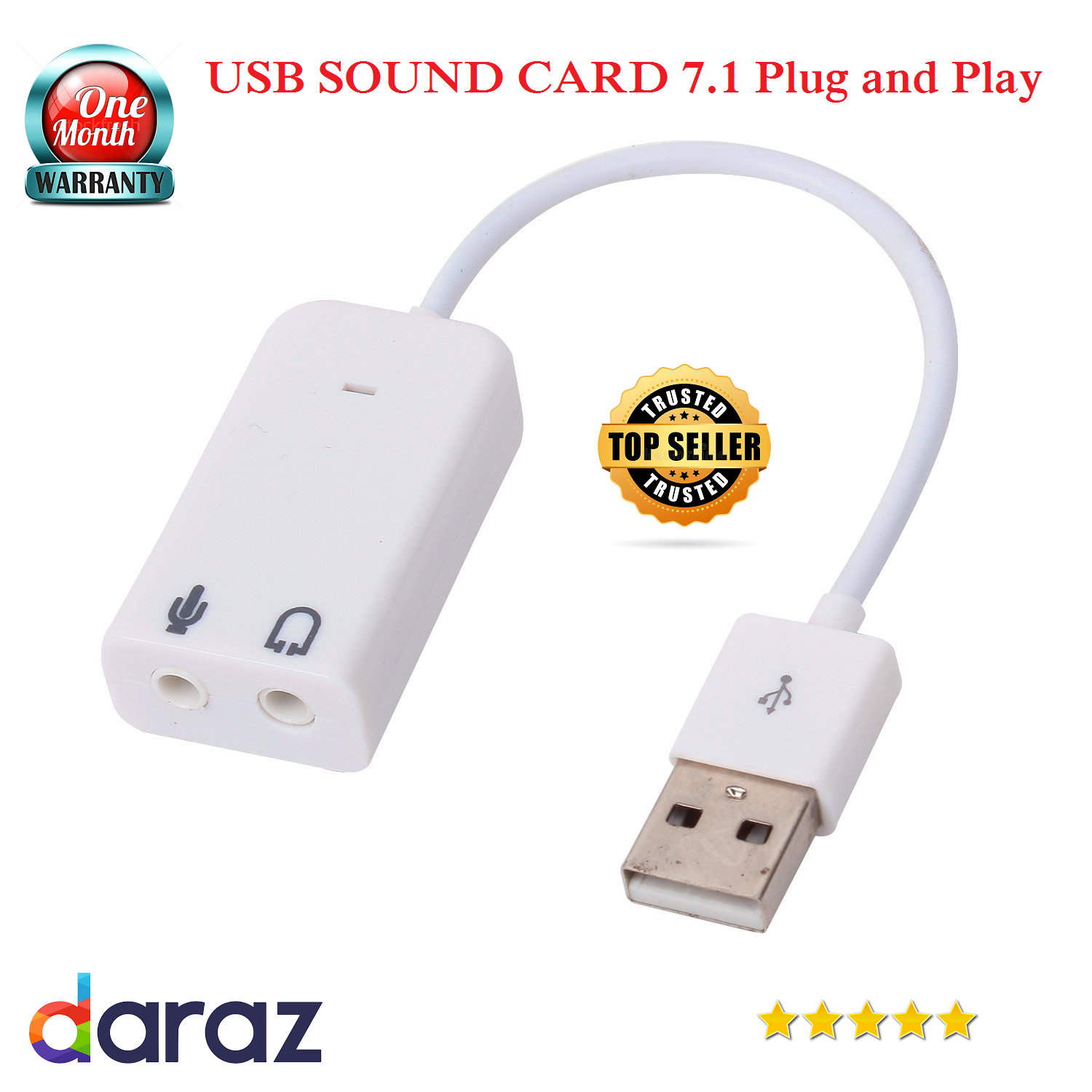 USB SOUND CARD 7.1 Plug and Play External USB Sound Card Audio Adapter ...