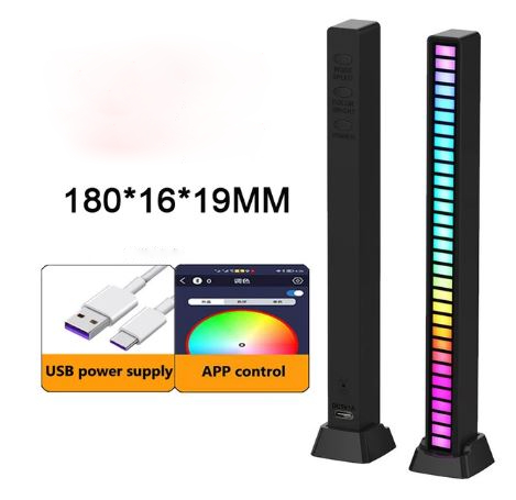RGB Music Sound Control LED Pickup Light LED 32 Rhythm Atmosphere Light ...