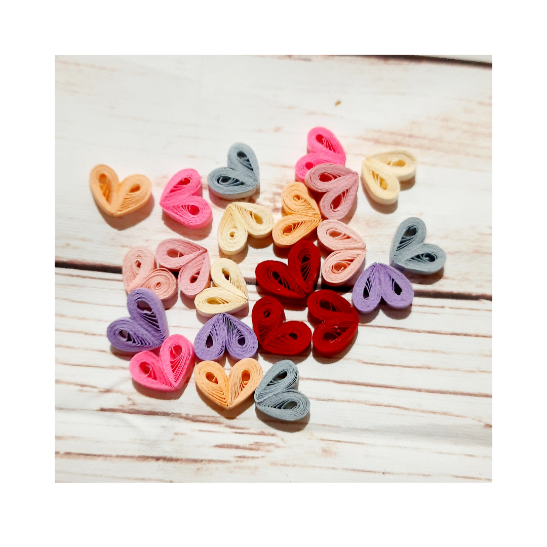 Paper quilling hearts/ paper card toppers/ small paper hearts/ handmade ...