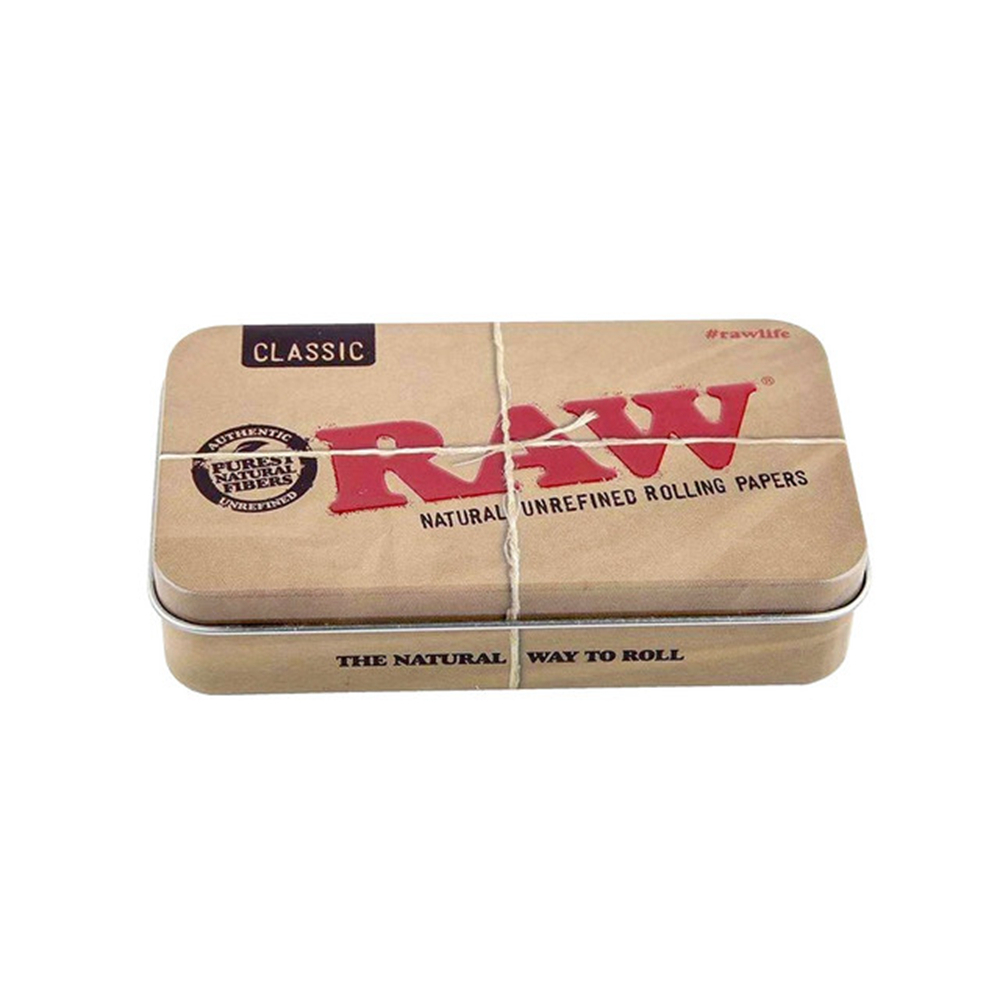 【HOT】 Tinplate Herbal Tobacco Storage Box Humidor RAW Rolling Paper Box ...