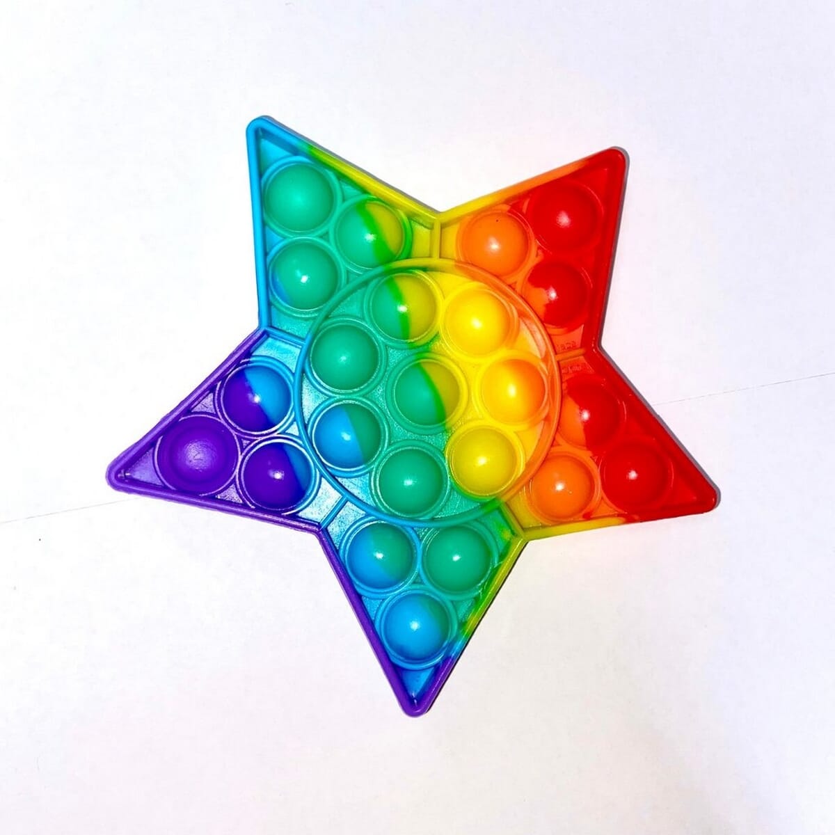 Pop It Rainbow Color Fidget Toy - Sensory Push Toys Silicone Stress ...