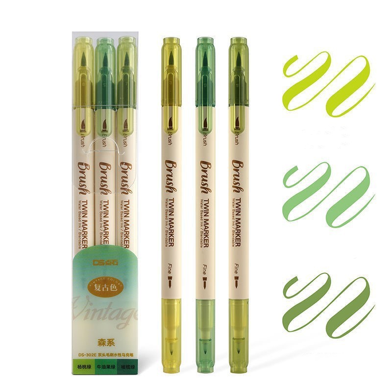 Panda Online 3PCS/20PCS Double Head Tips Brush Twin Marker Pen Soft Tip ...