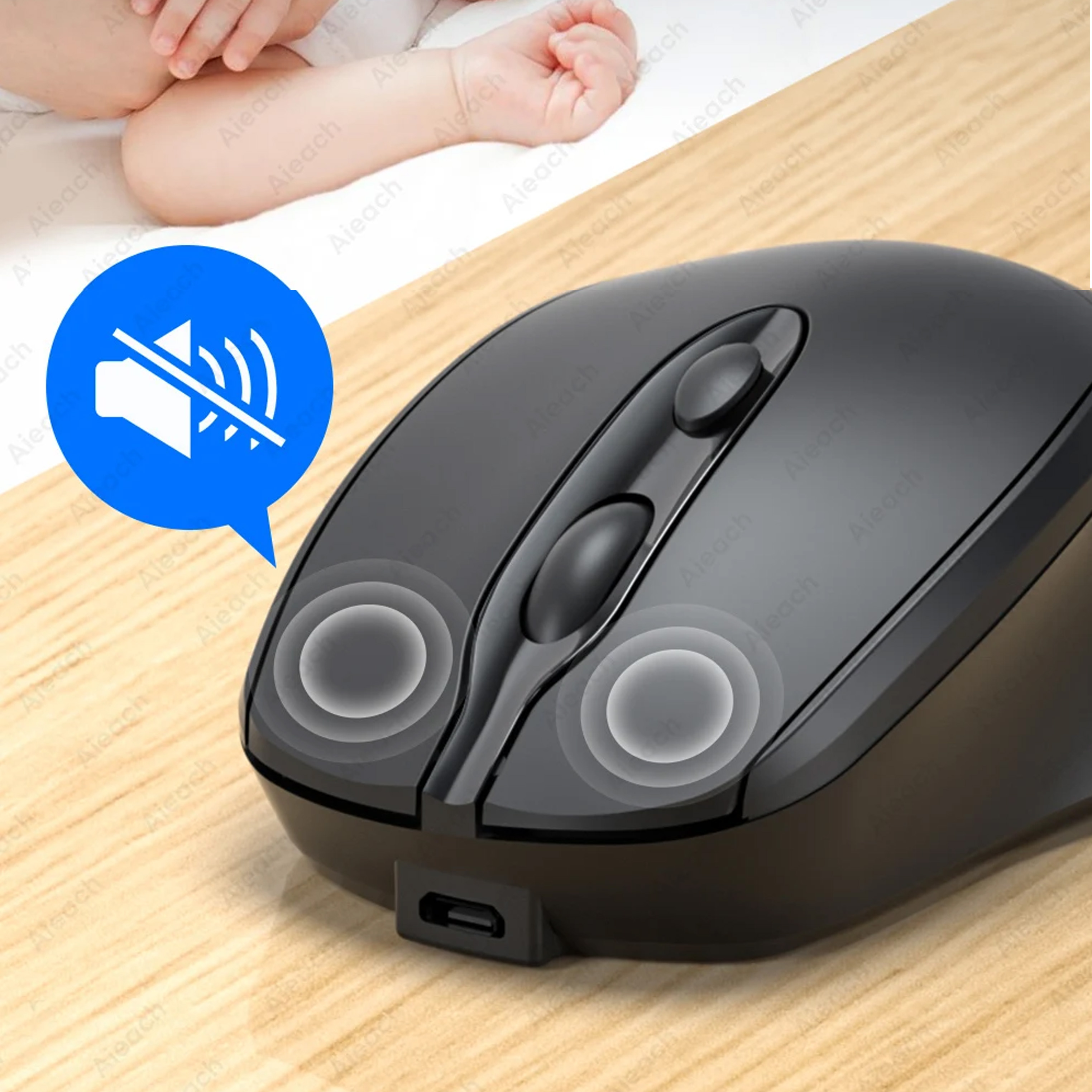 Rechargeable Wireless Bluetooth Mouse Silent WIRELESS COMPUT MOUS USB ...