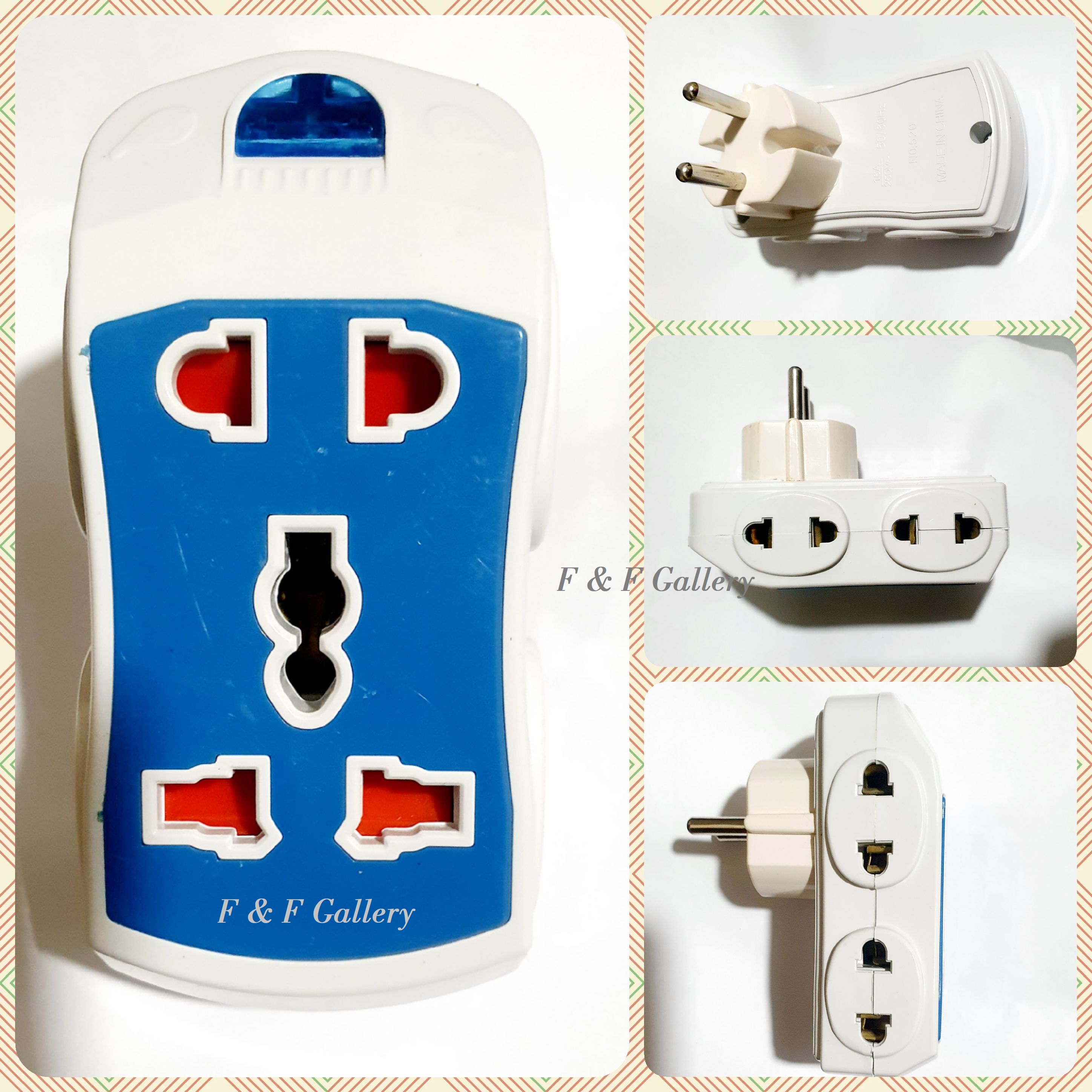 6 in 1 Multi plug travel adapter round pin | Daraz.lk