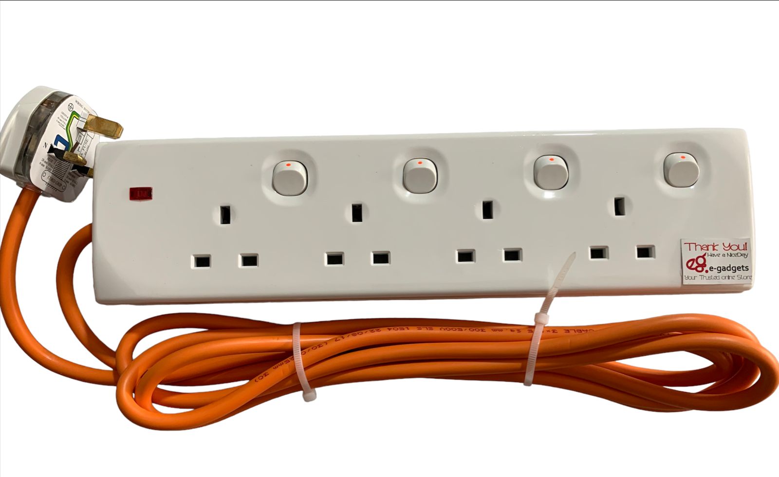 Extension Cord - 3/5/7/10 Meter Wire Code Multi Plug - 13A Trailer ...