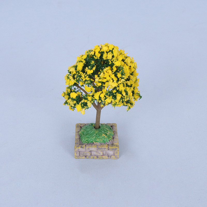 Dollhouse Mini Artificial Tree Willow Maple Tree Cherry Tree Model ...